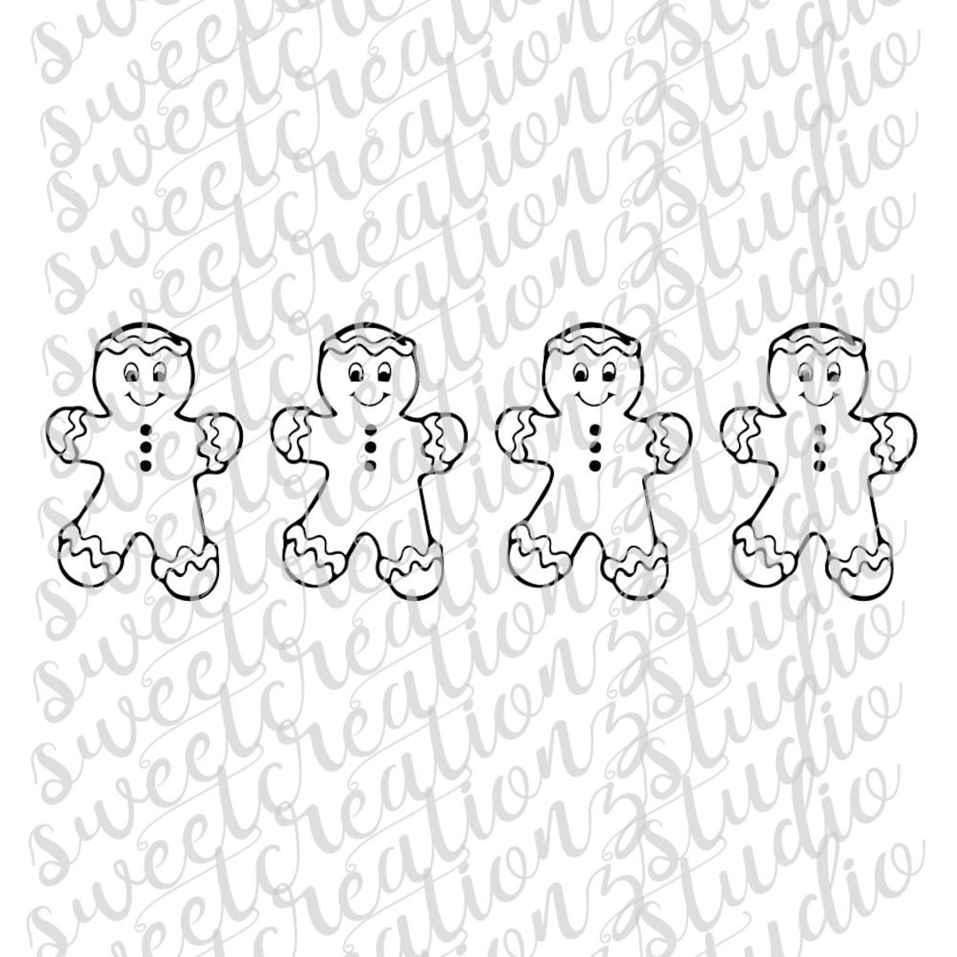 Dancing Gingerbread Man Line Design - Svg, Png, Silhouette, Cameo ...