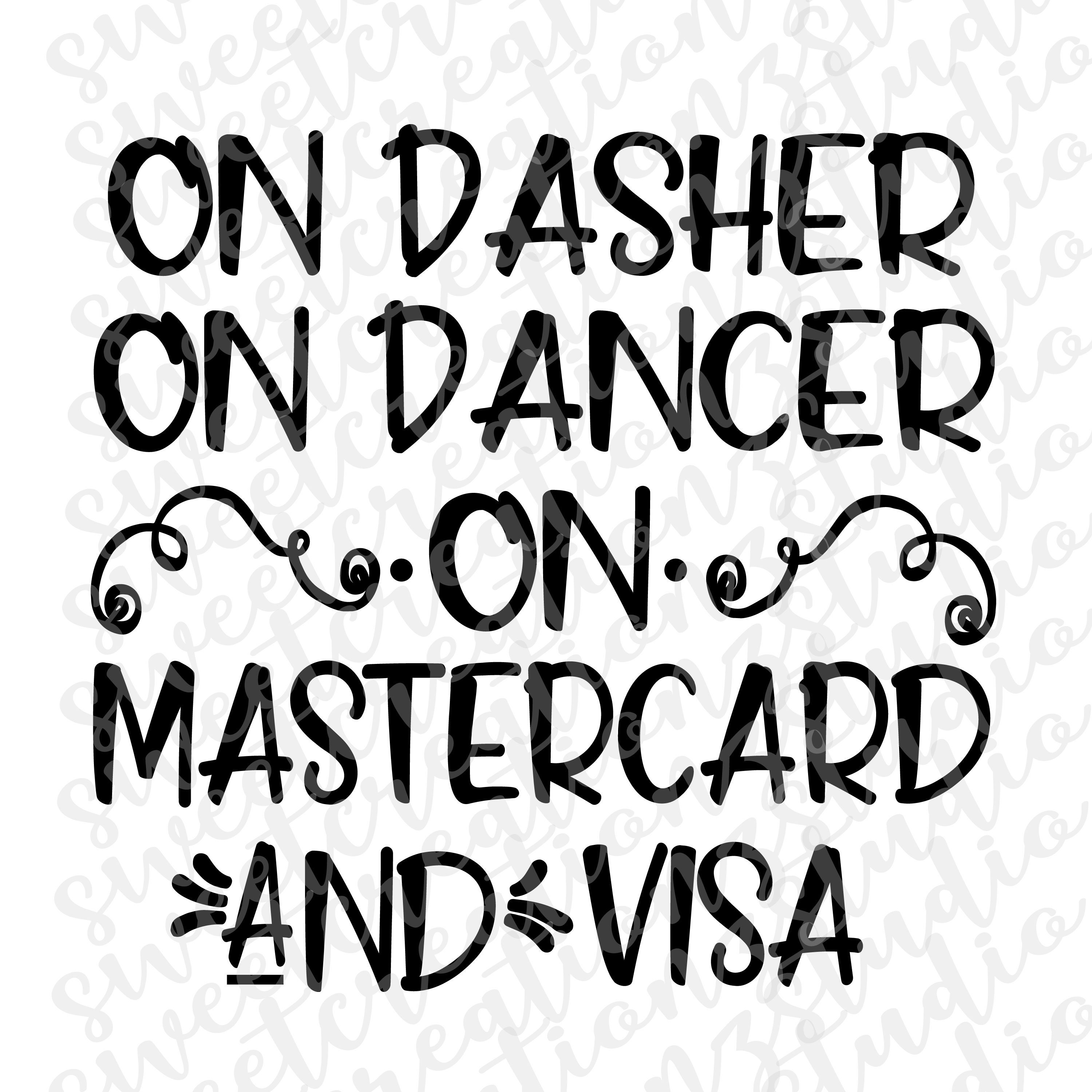 On Dasher On Dancer Design svg png silhouette cameo | Etsy