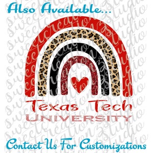 Texas Tech University Rainbow Design Svg, Png, Silhouette, Cameo ...