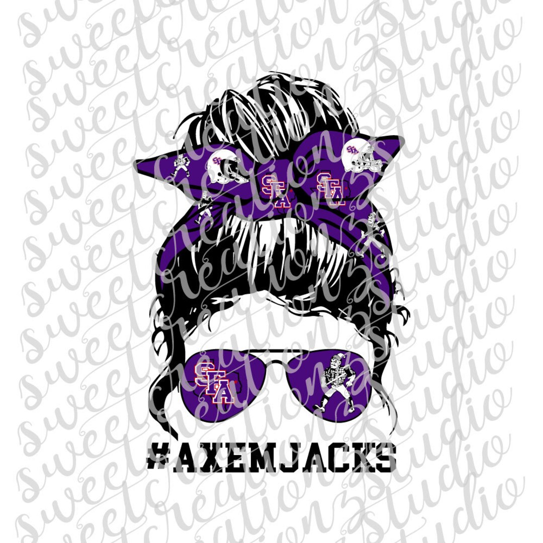 SFA stephen F. Austin Messy Bun Ax 'em Jacks single Sunglasses Svg, Png ...