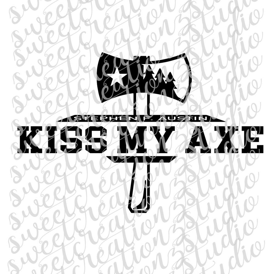 SFA stephen F. Austin Kiss My Axe Lumberjacks Design Svg - Etsy