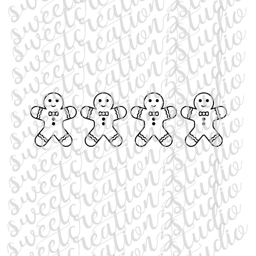 Gingerbread Man Line Design - Svg, Png, Silhouette, Cameo, Cricut - Etsy
