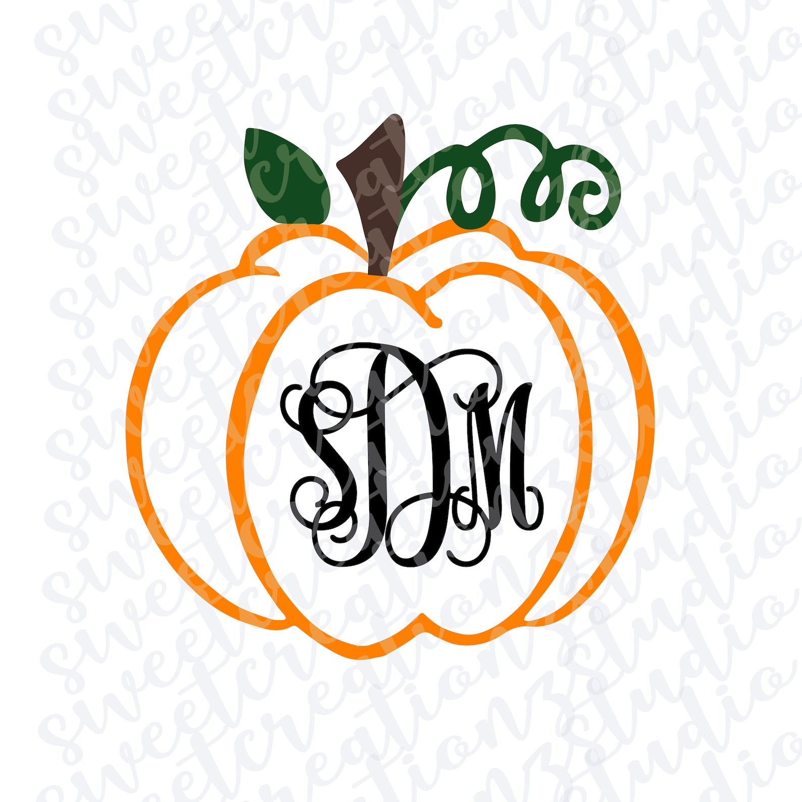 Personalized Pumpkin Monogram Design - Svg, Png, Silhouette, Cameo ...