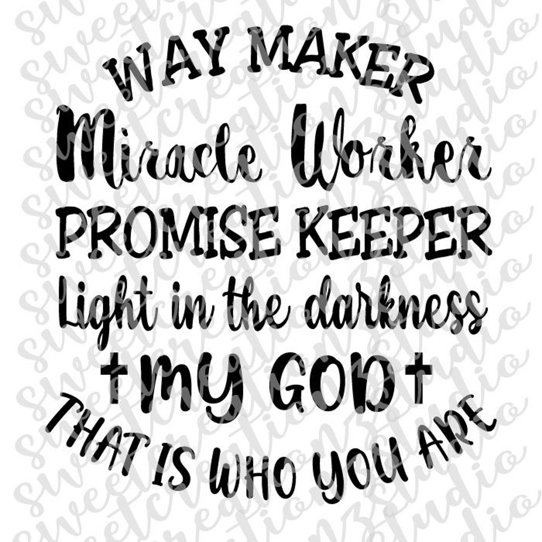 Waymaker Miracle Worker Circle Design Svg, Png, Silhouette, Cameo ...