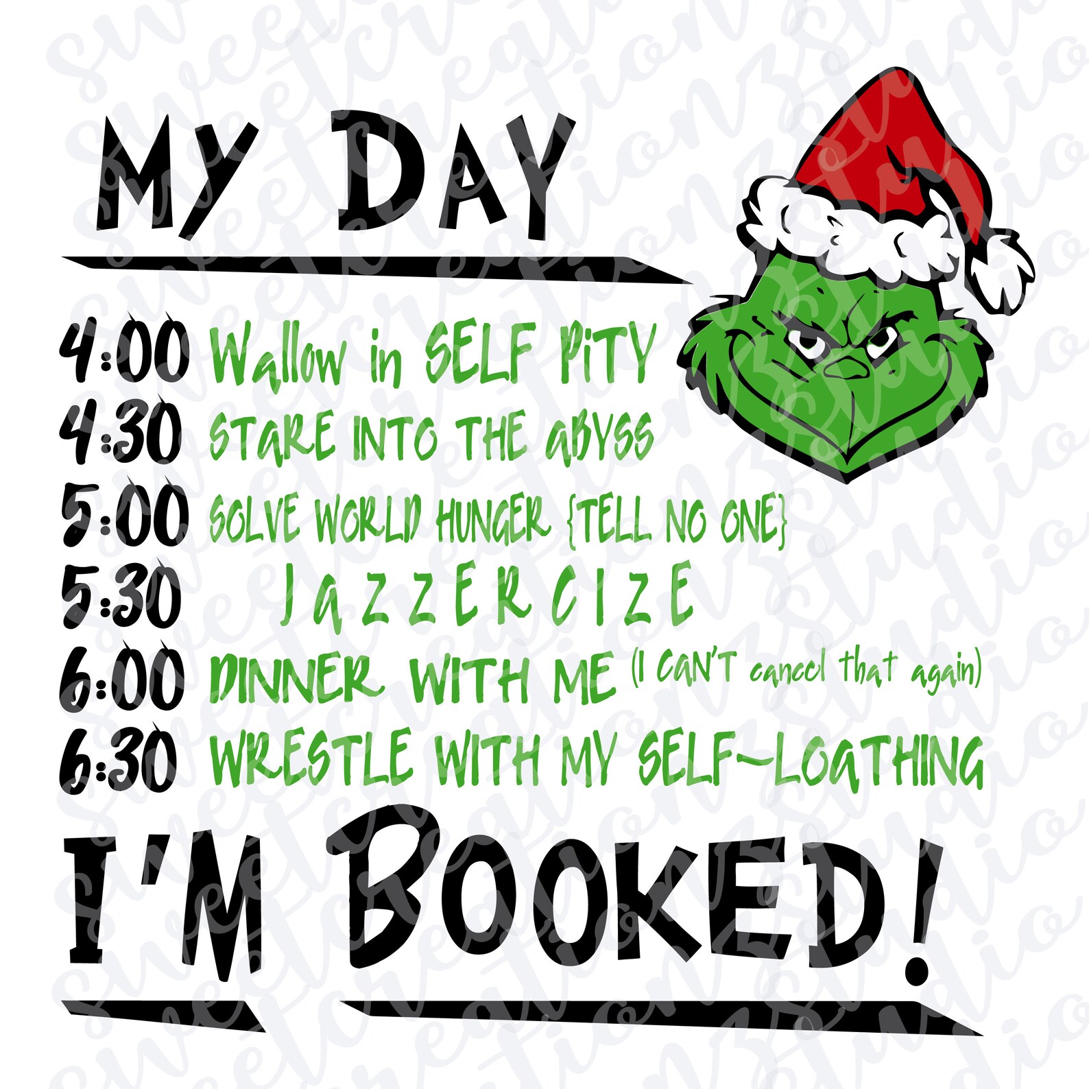The Grinch my Day is Booked Design Svg Png | Etsy