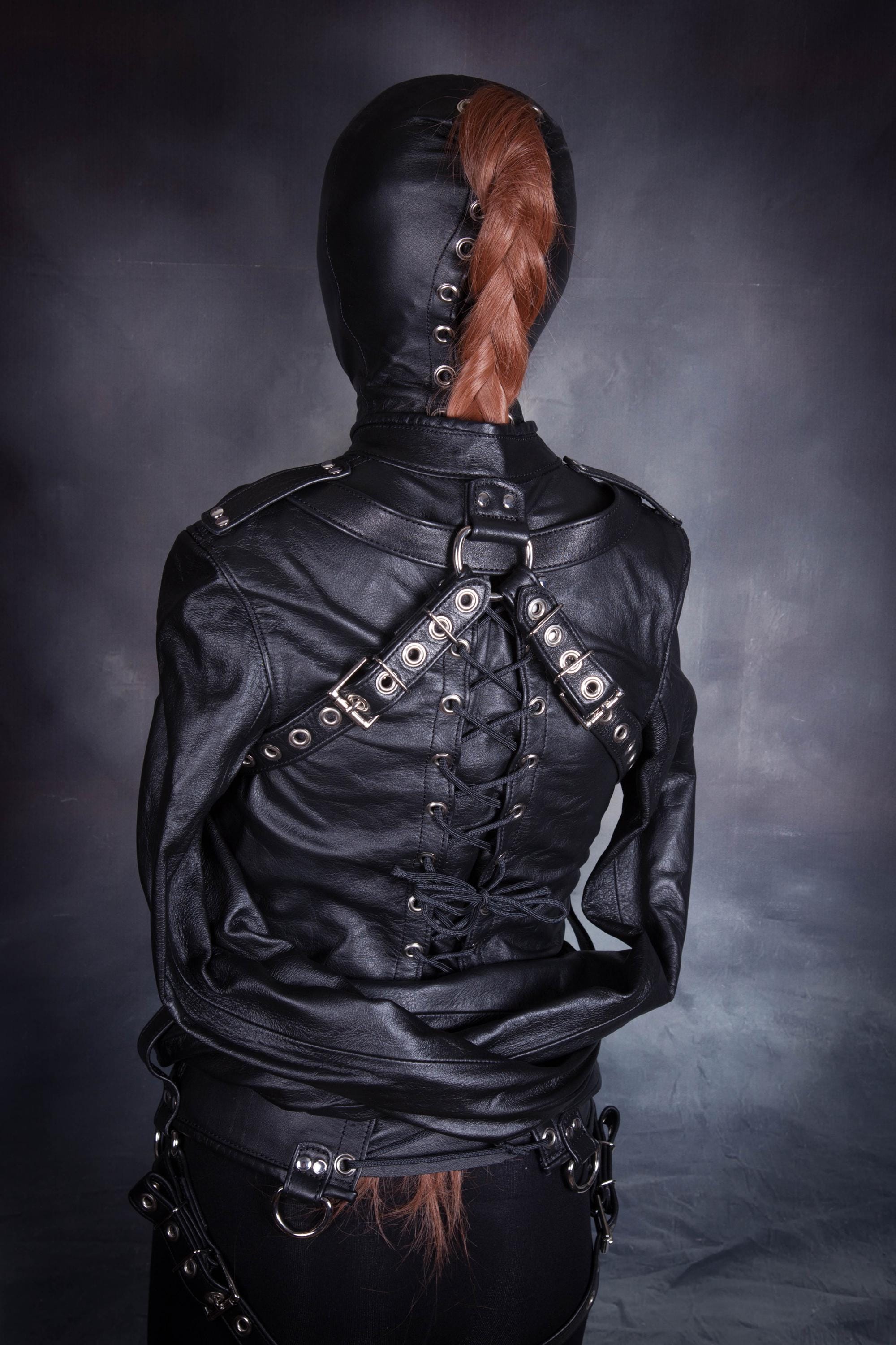 Leather Straight Jacket With Lace Back - Etsy