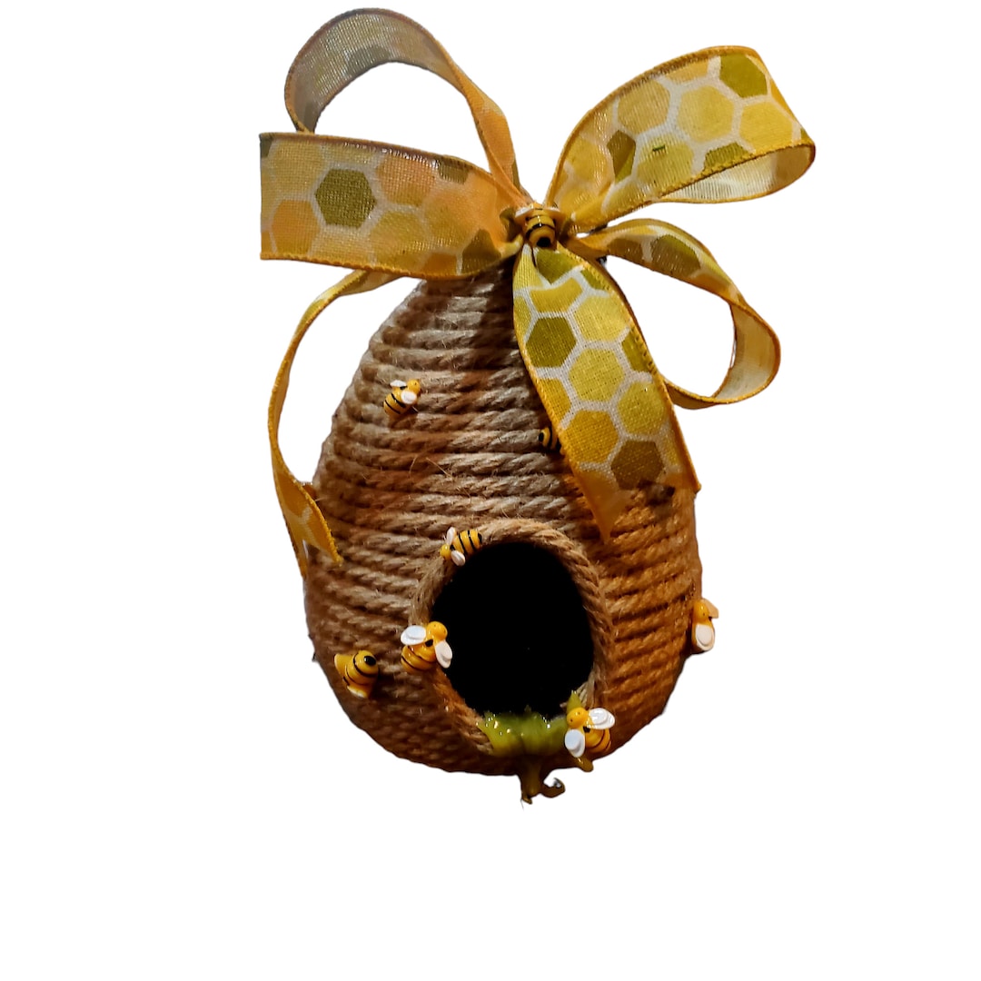 Faux Beehive. Honey Bee Decor. Summer Patio Decor. Bee Shelf Decor ...