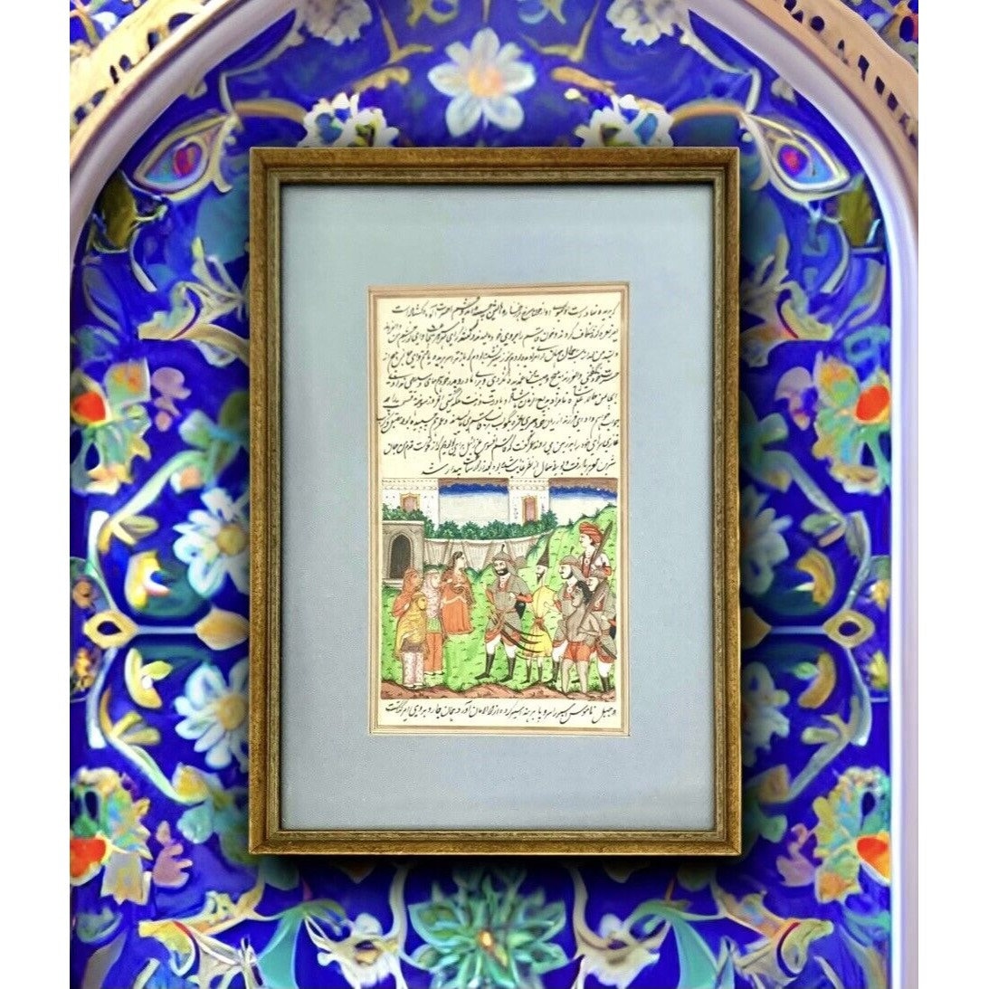 Art the Royal Entourage Framed Painting Old Vintage Persian Art Decor ...