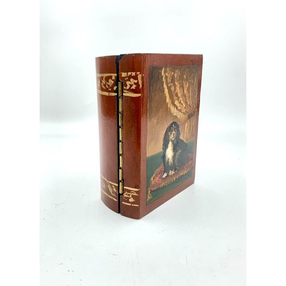 Dog Trinket Box With Dog Painting Beautiful Wooden Container Adorable ...