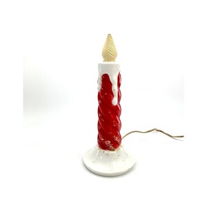 Santa Claus & Candle Stick Vintage Blown Mold Plastic Christmas Light ...