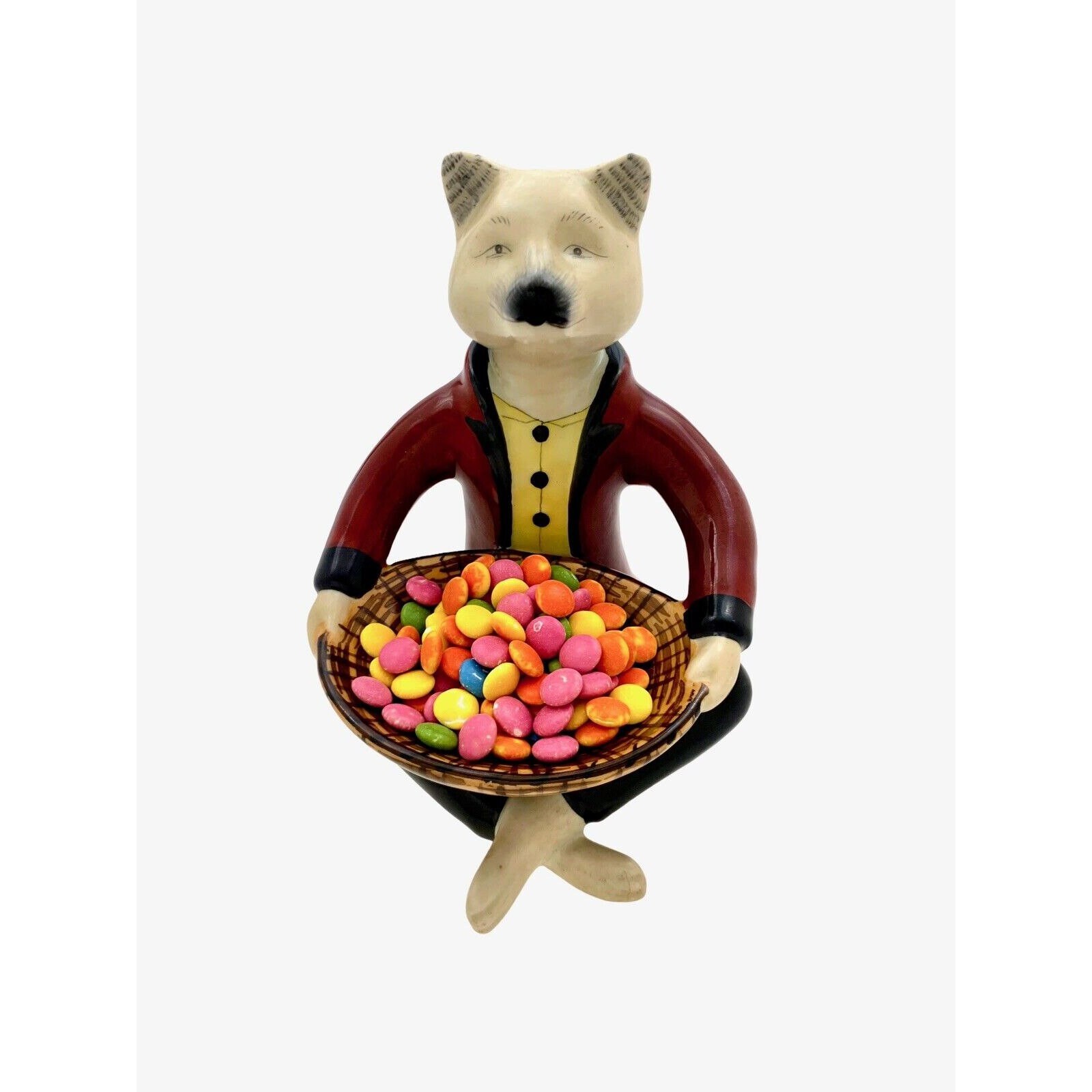 Fox Holds Dish Figurine Small Animal Butler With Tray Ceramic - Etsy