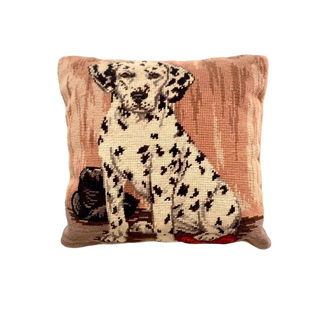 Dog Design on Pillow Dalmatian Needlepoint Style Decorative Pillow - Etsy