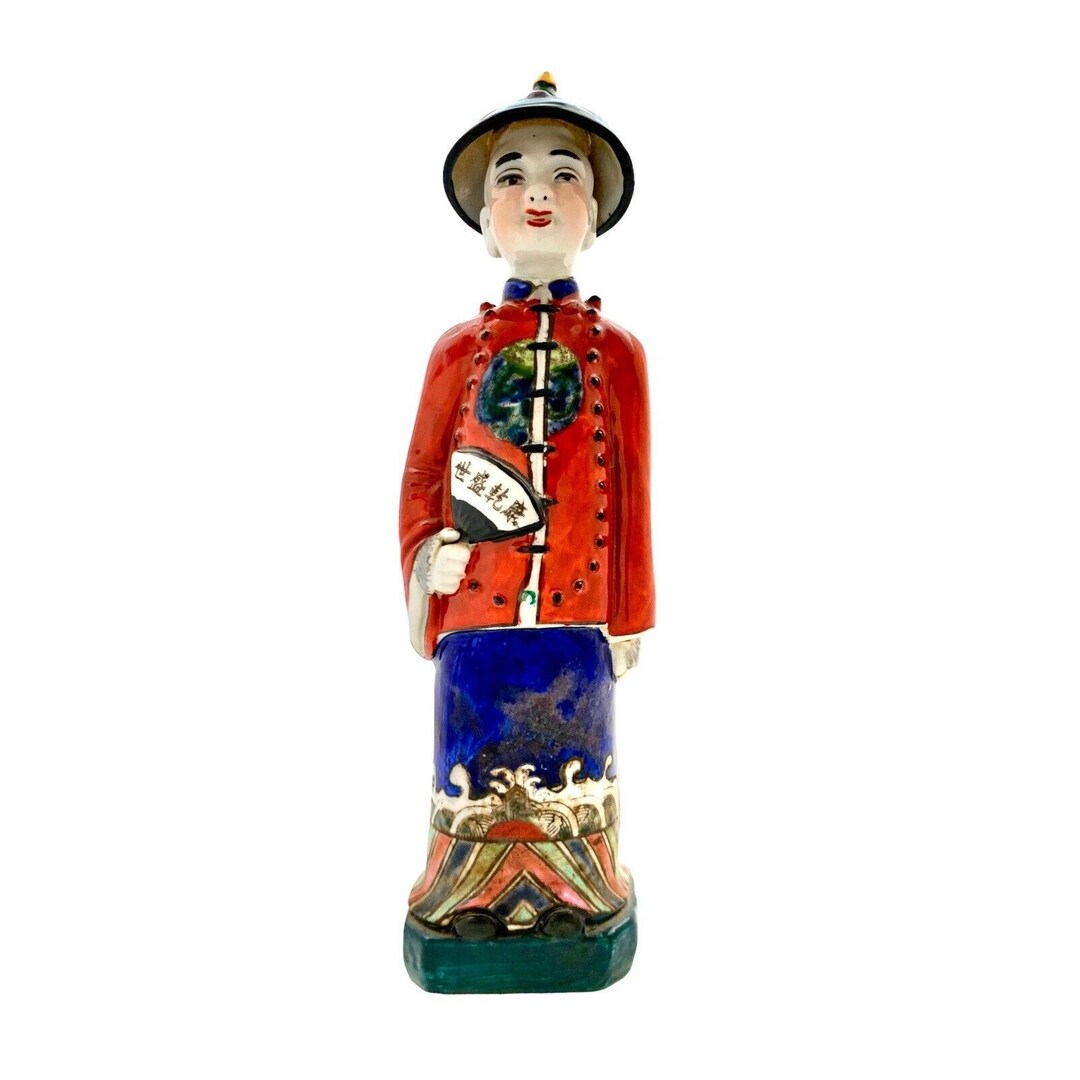 Elegant Man Figurine Chinese Porcelain Statue Vintage Oriental Decor - Etsy