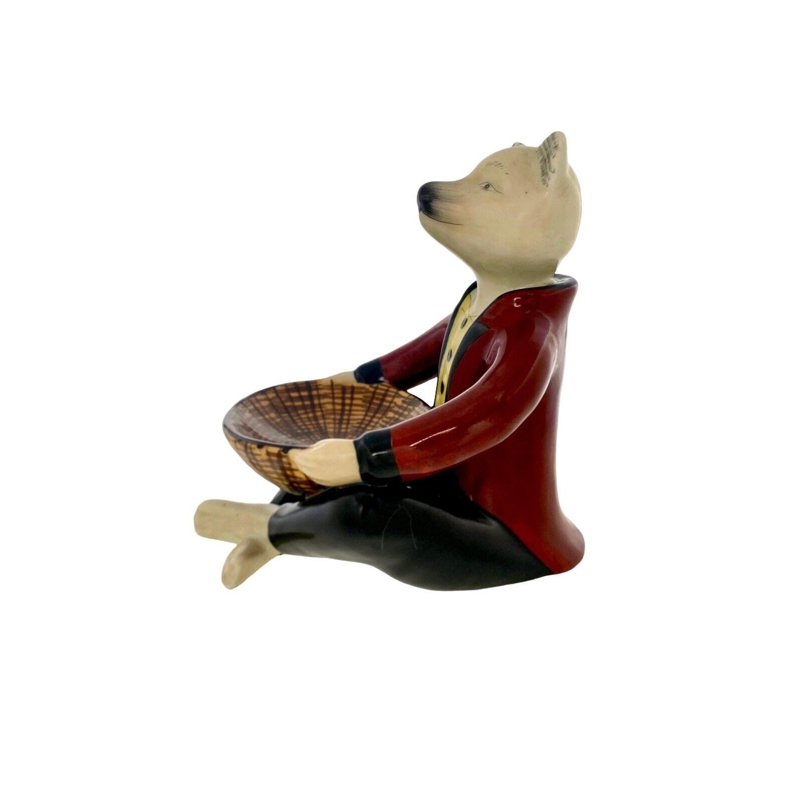 Fox Holds Dish Figurine Small Animal Butler With Tray Ceramic Whimsical ...