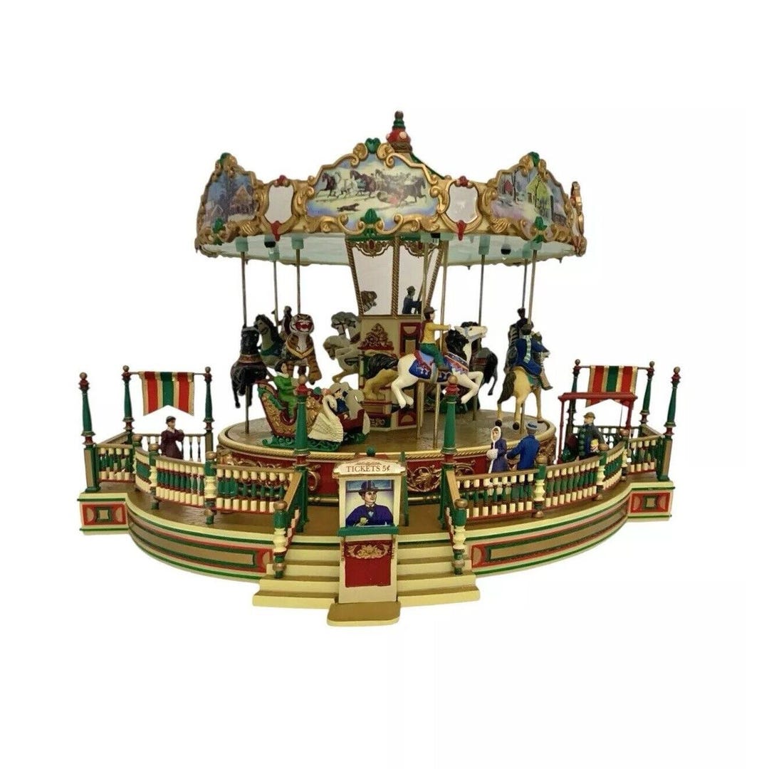 Merry Go Round Holiday Around Carousel Vintage Mr. Christmas Collection ...