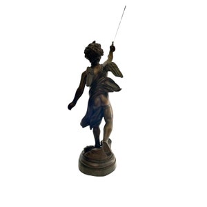 Cherub With Sword Sculpture Large Metal Angel Statue Vintage Classic ...