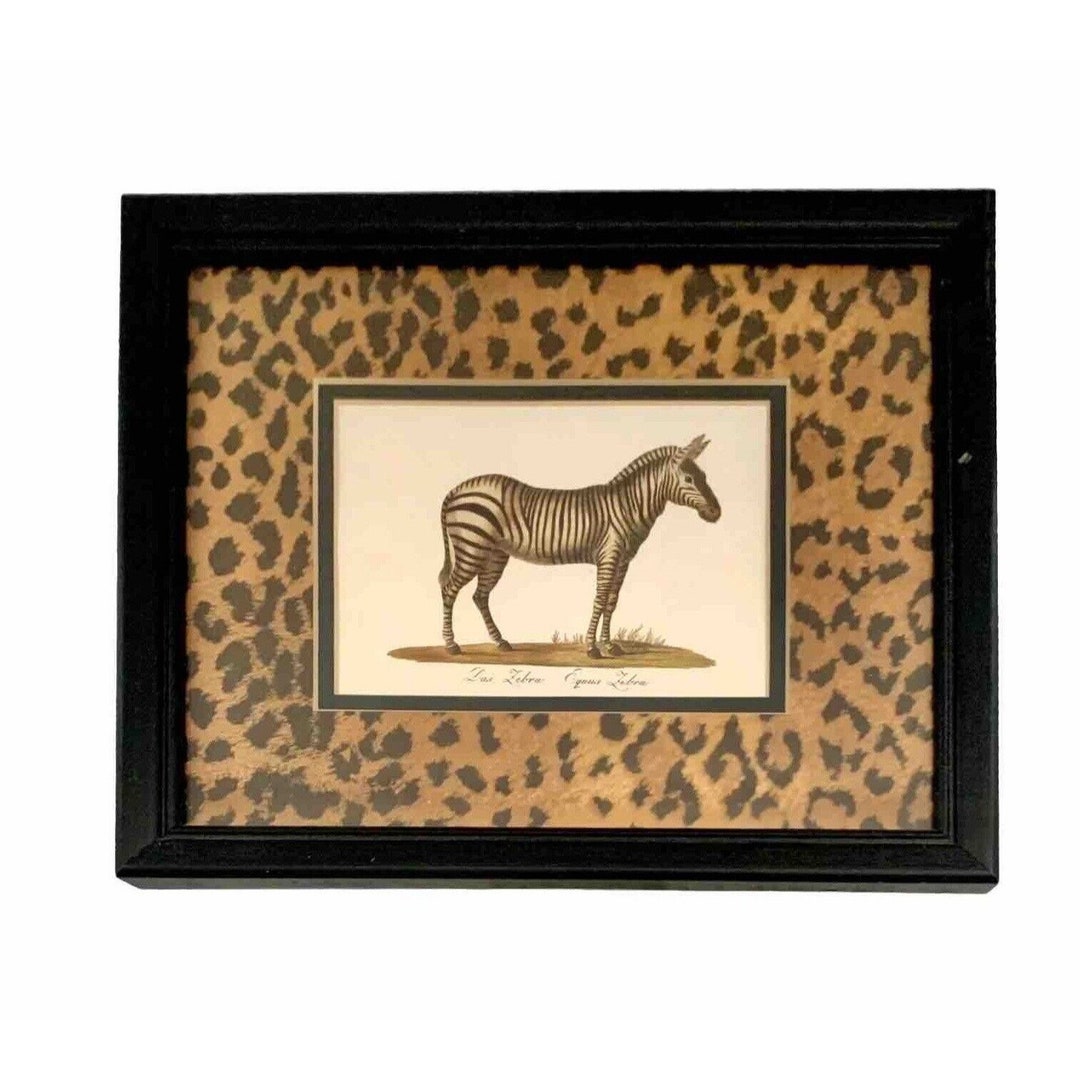 Zebra Print Jungle Animal Art Framed Vintage Safari Decor - Etsy