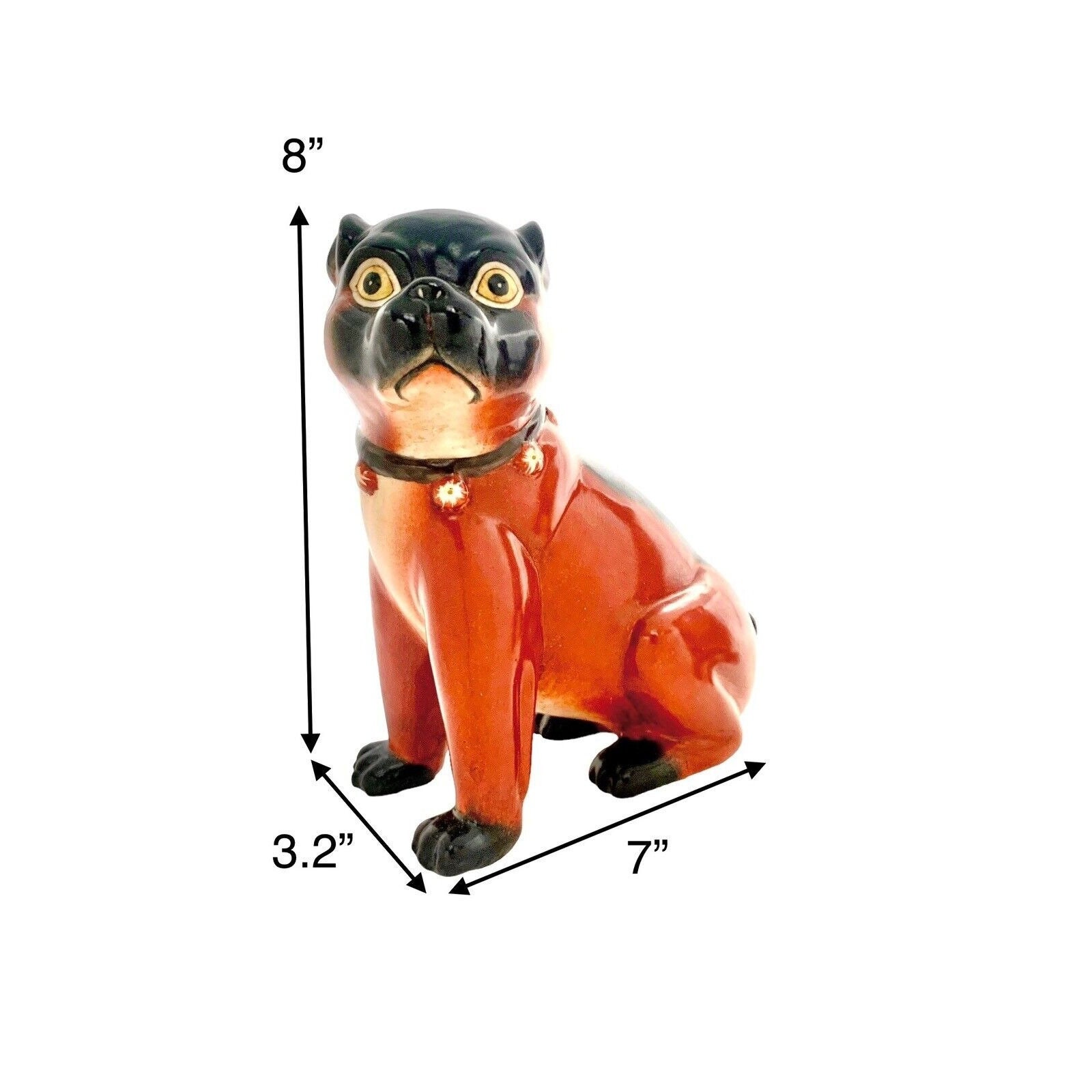 Pug Dog Statue Pair Porcelain Figurine Vintage Collectible Decor Gift ...