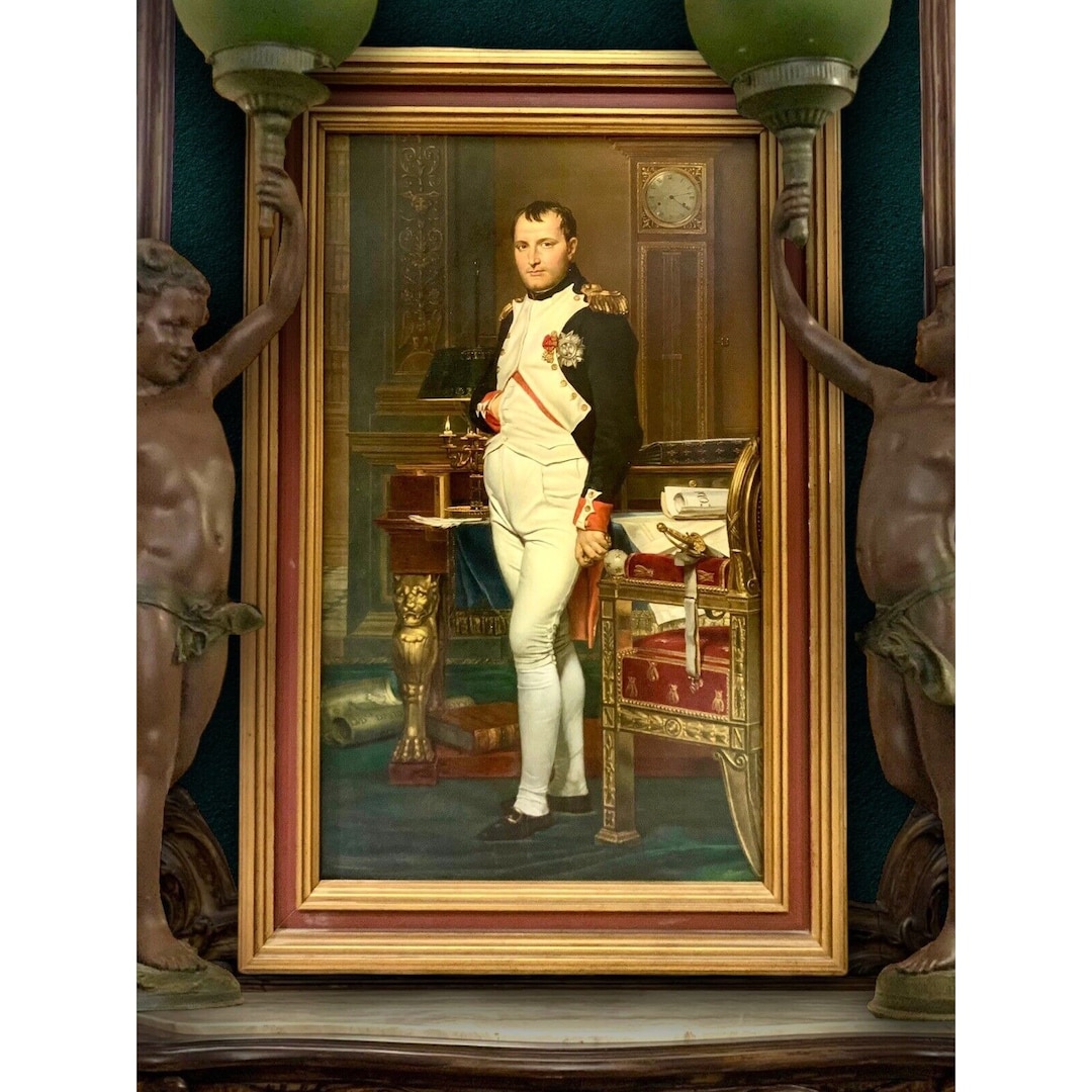 Portrait Napoleon in His Study Print With Gloss Texture Old Vintage Art ...