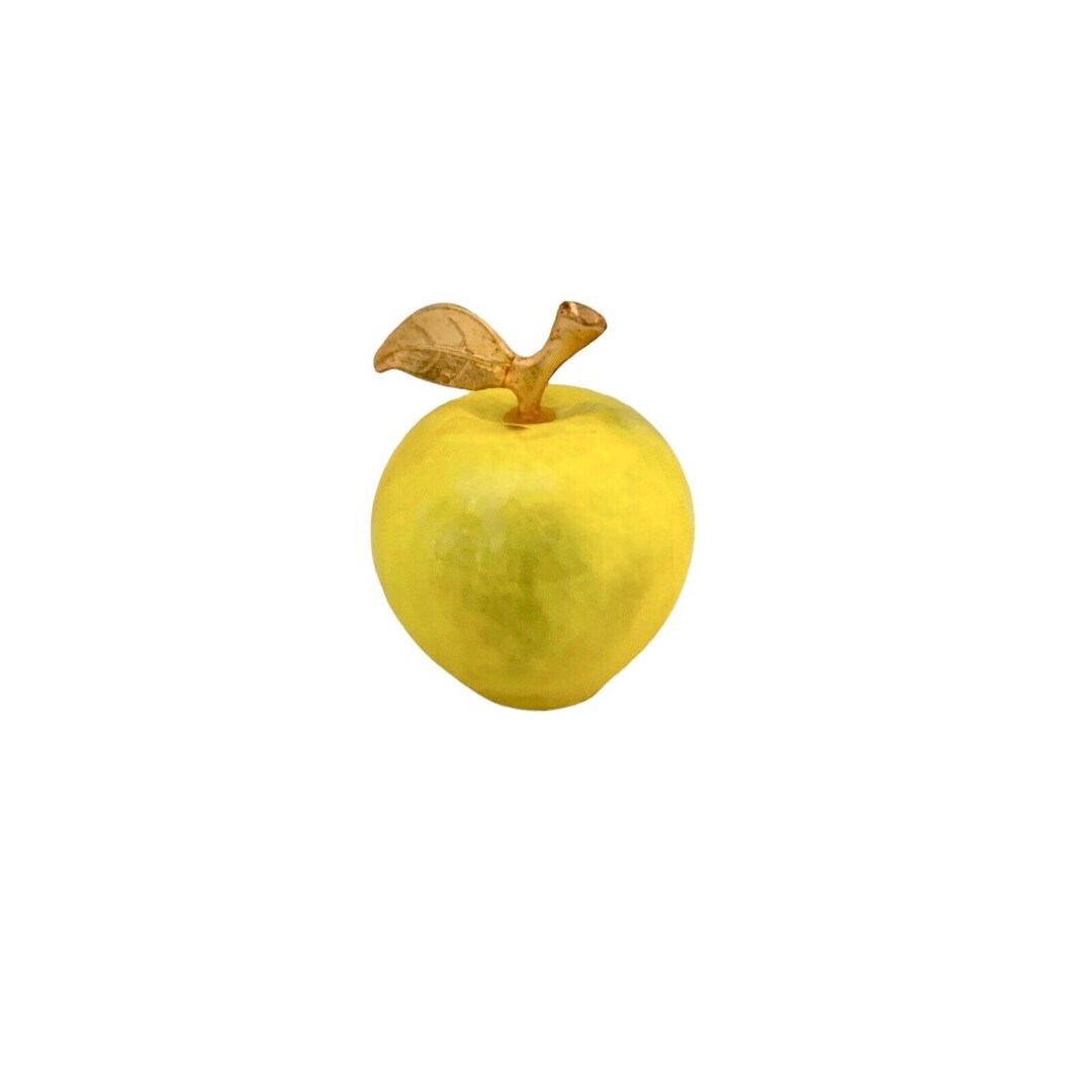 Stone Yellow Apple With Golden Stem Paper Weight Home Decor Gift - Etsy