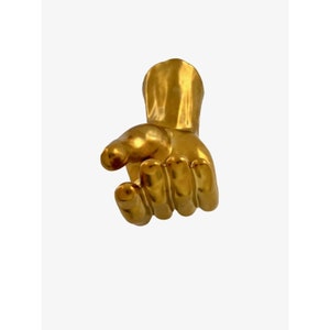 Hand Sculpture Gold Ceramic Large Modern Art Decor - Etsy