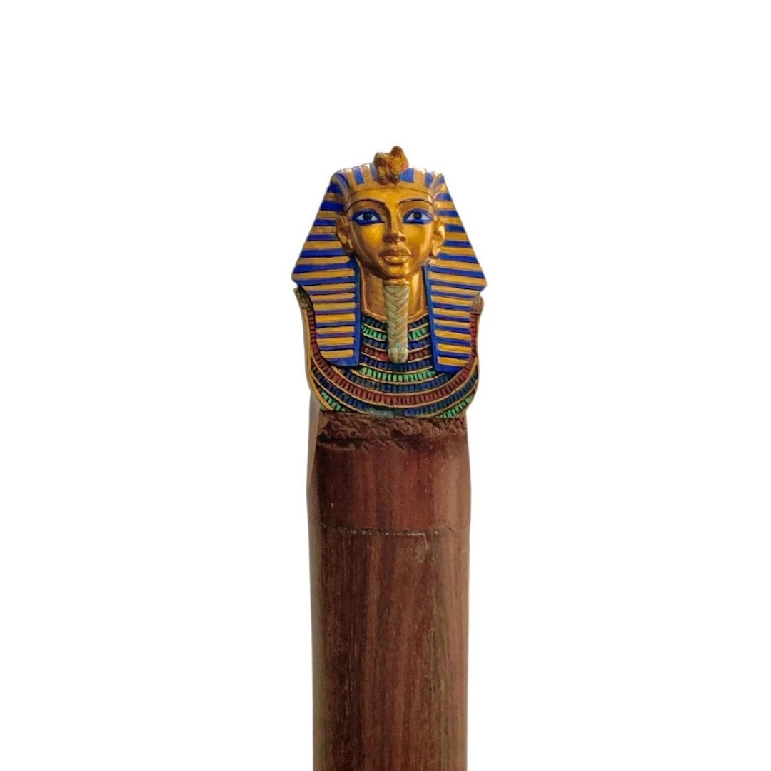 Pharaoh Cane Egyptian King Handle Walking Stick Hand Painted Wood ...