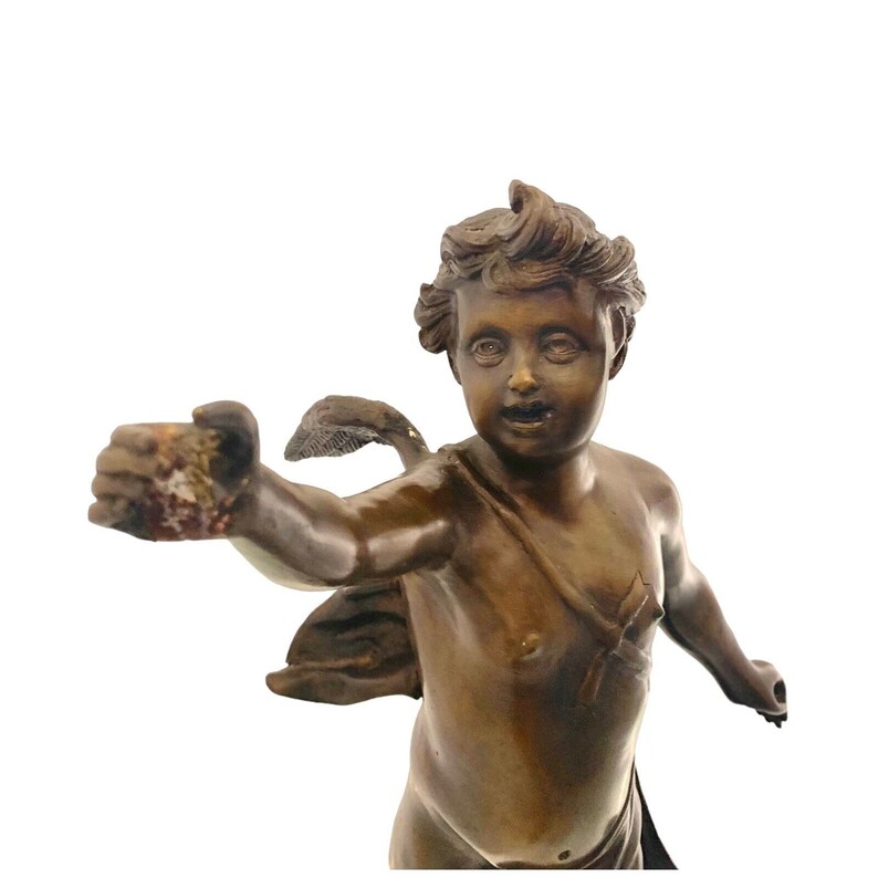 Cherub With Sword Sculpture Large Metal Angel Statue Vintage Classic ...
