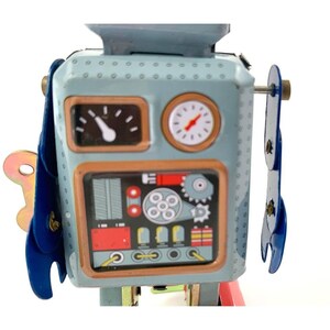 Vintage Style Tin Wind up Robot in a Box Adorable Home Decor Gift Toy ...