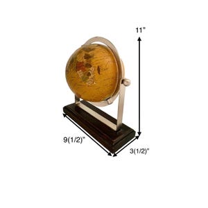 World Globe on Wooden Base Vintage Office Decor Gift - Etsy