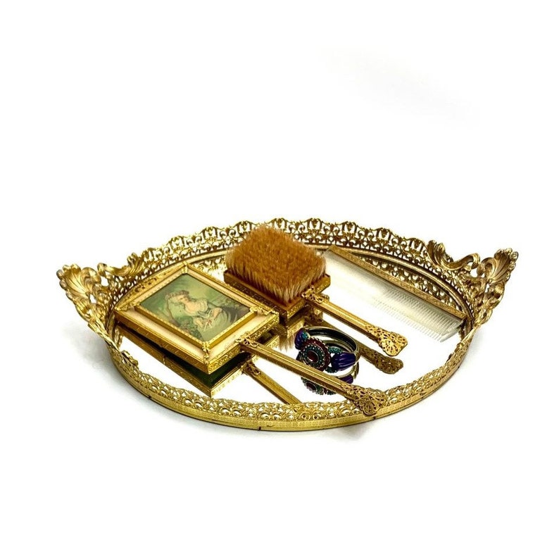 Tray Mirrored With Brass Handled Old Vintage Victorian Style - Etsy