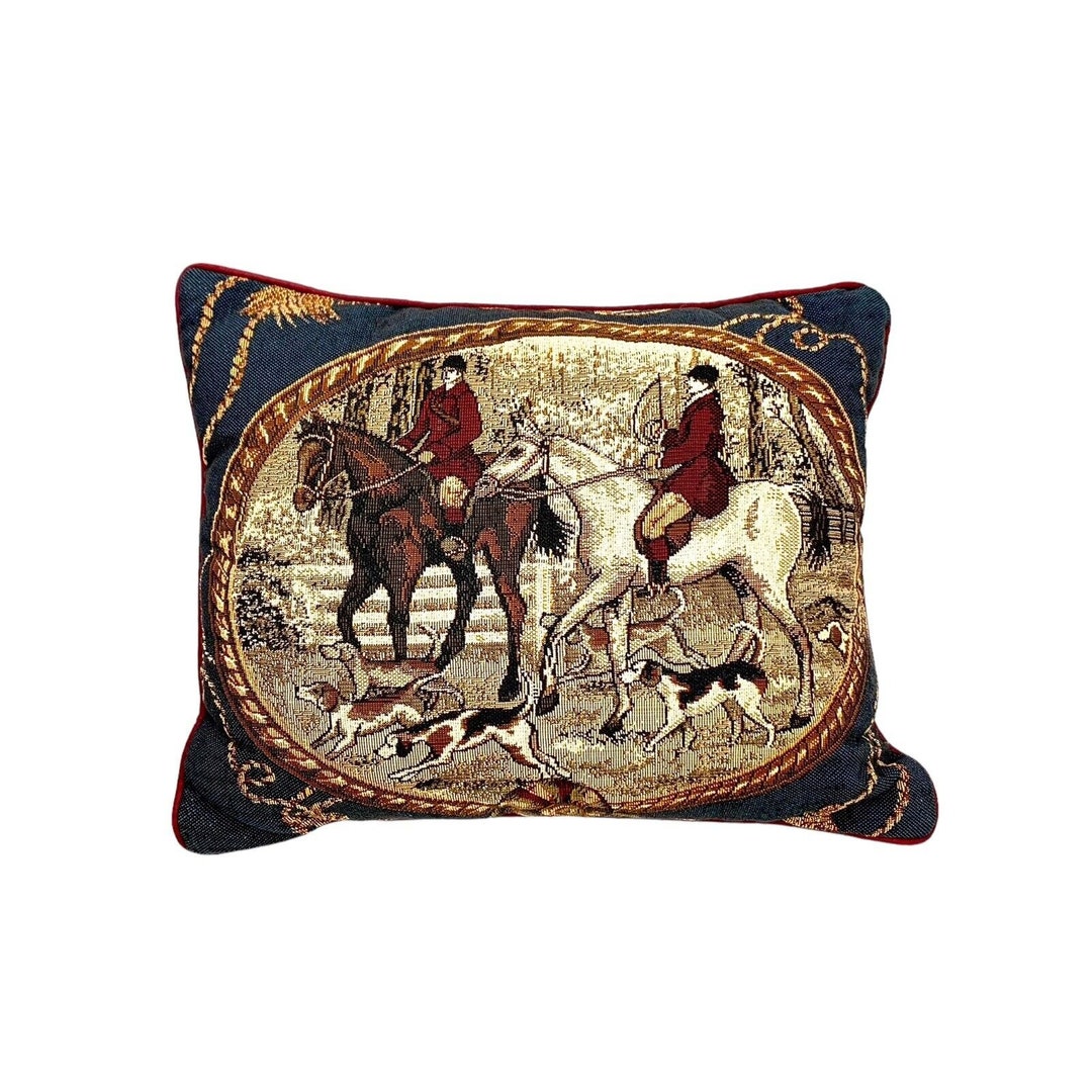 Fox Hunt Tapestry Design Decorative Pillow Vintage Equestrian Decor - Etsy