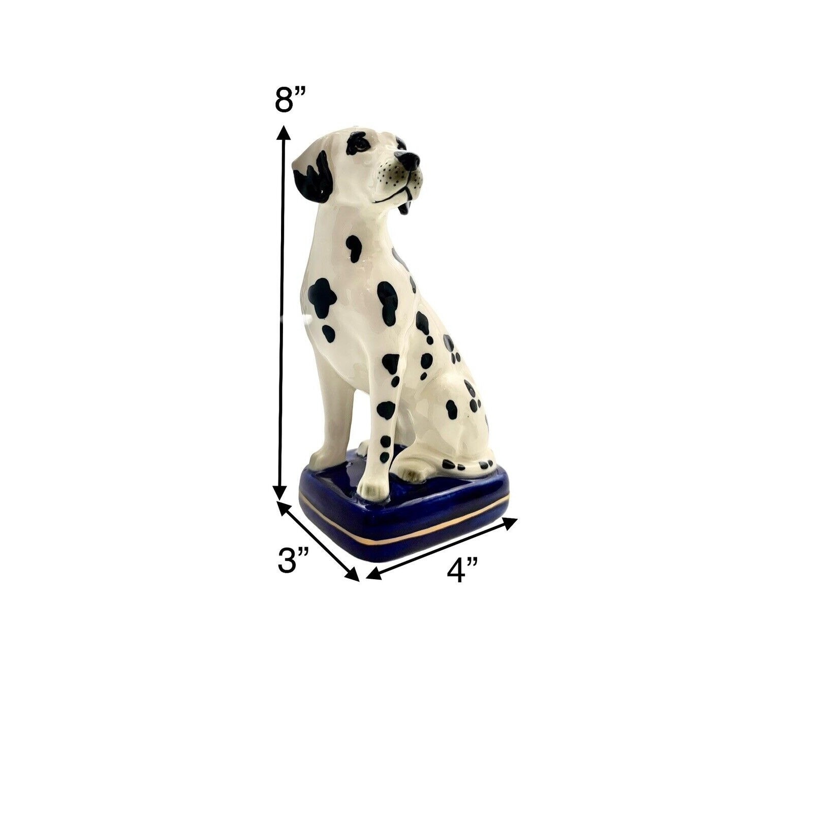Dog Figurine Pair Dalmatian Black White Statue Fitz and Floyd Style ...