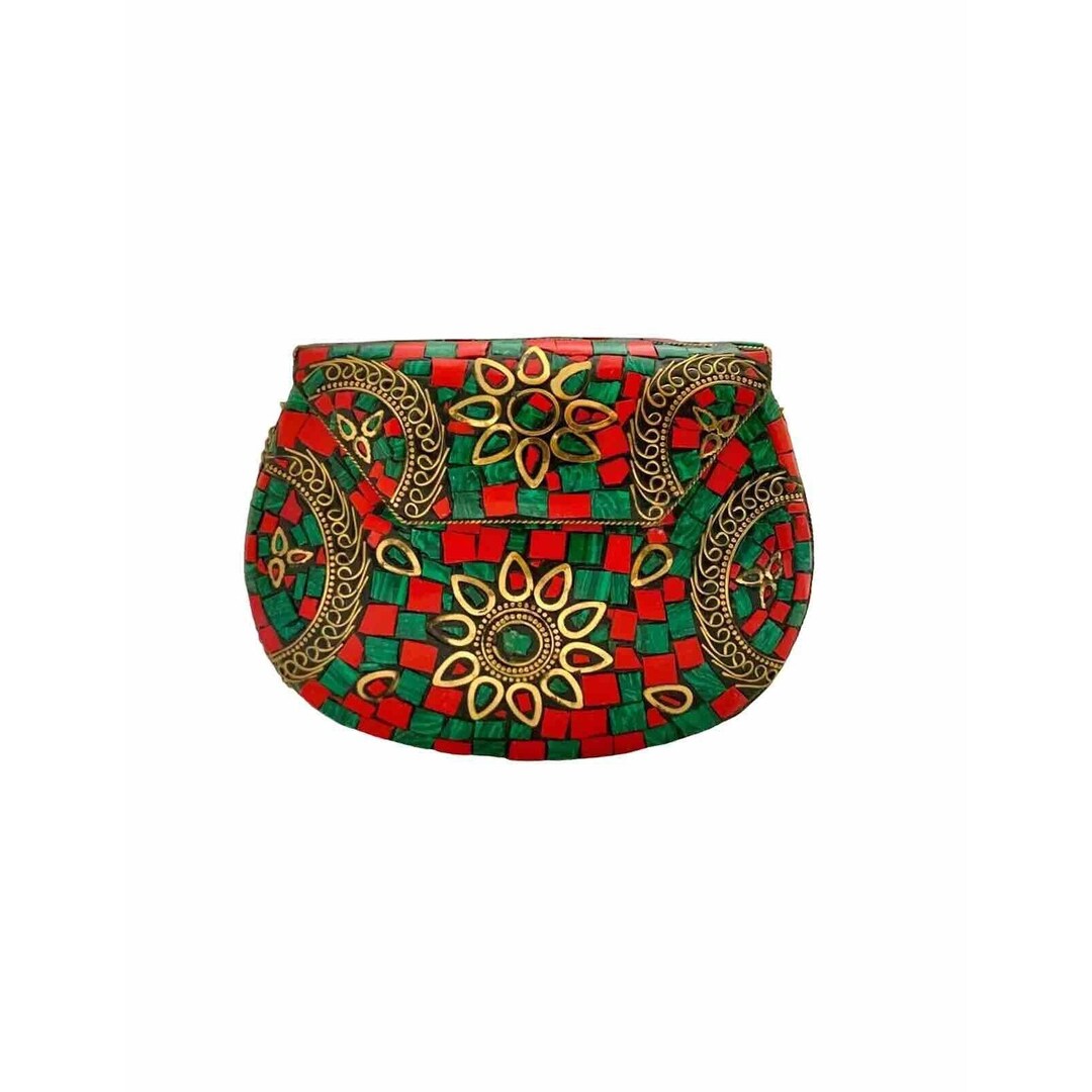 Purse Handmade Hard Shell Metal With Mosaic Enamel Women Bag Gift - Etsy