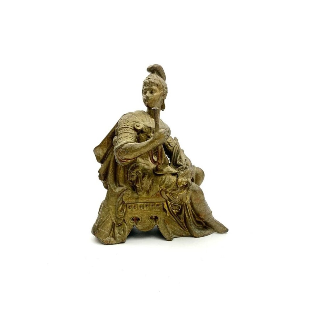 Vintage Cast Metal Roman Soldier Statue: Home Decor Figurine - Etsy
