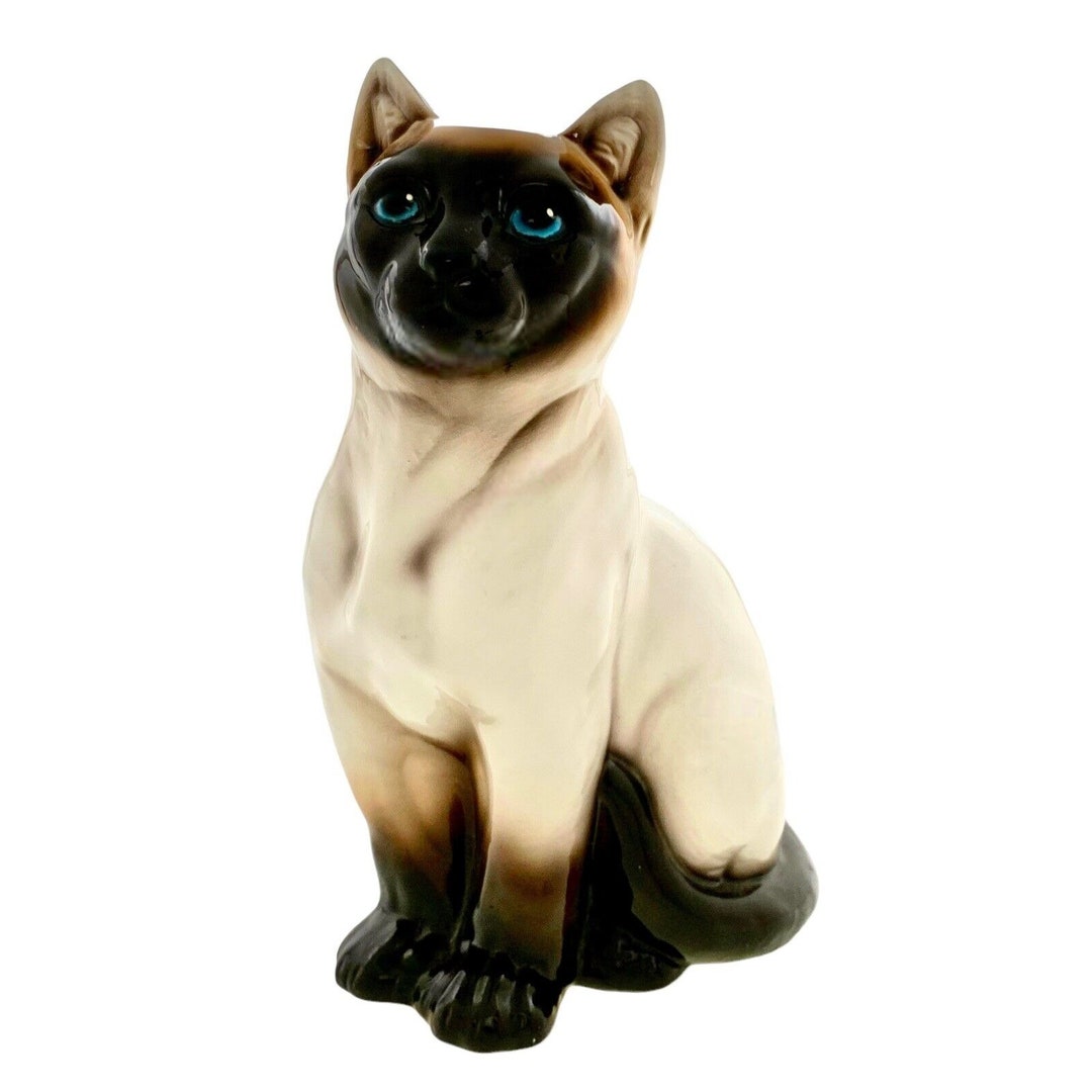 Cat Statue Large Ceramic Siamese Figurine Marked Italy Vintage Decor - Etsy