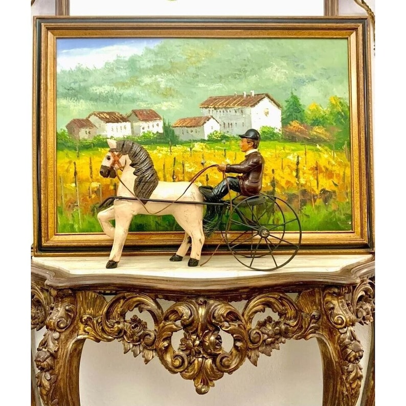 Horsemen With Carriage and Horse Harness Racing RARE Antique - Etsy