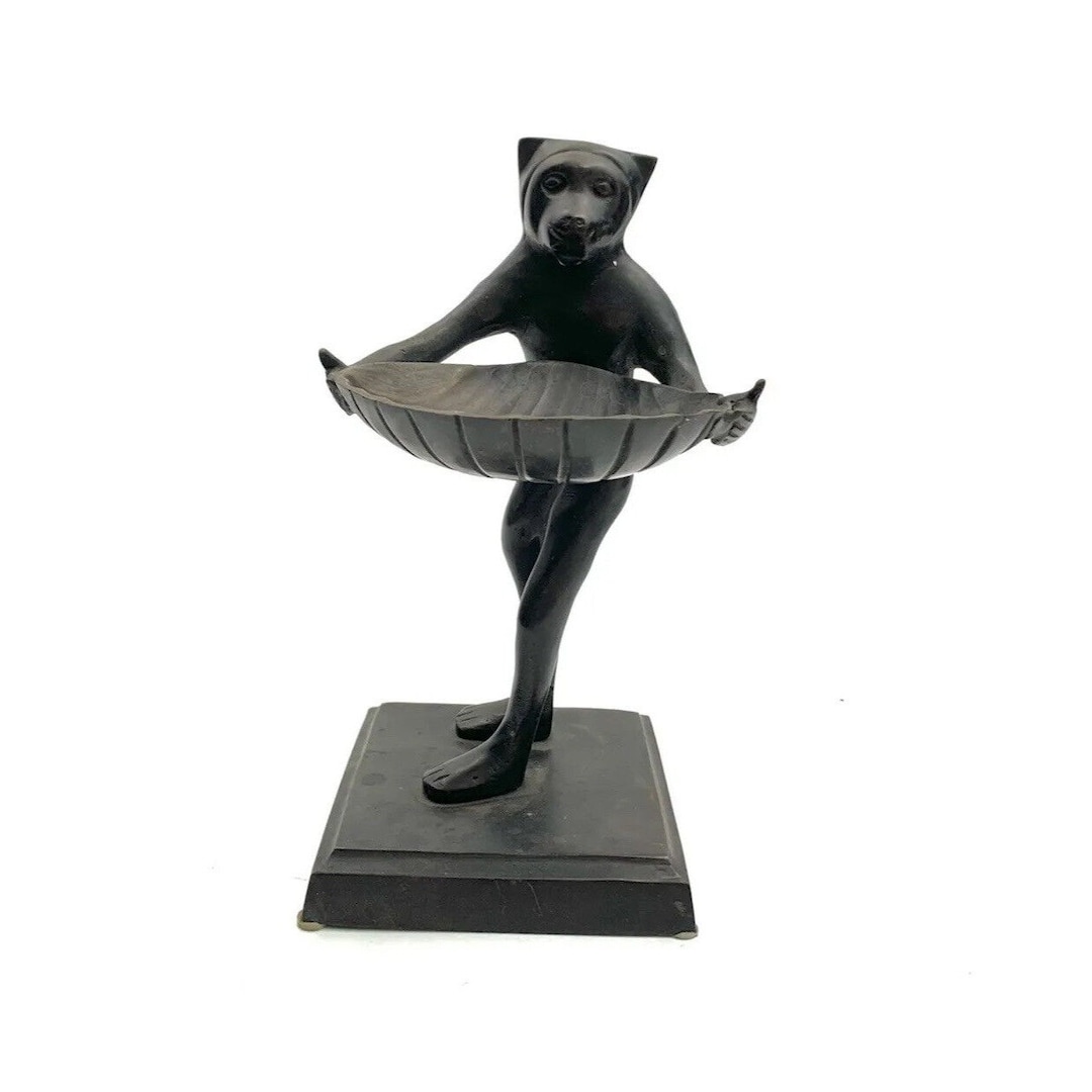 Monkey Holding Tray Vintage Bronze Metal Figurine for Home Decor - Etsy