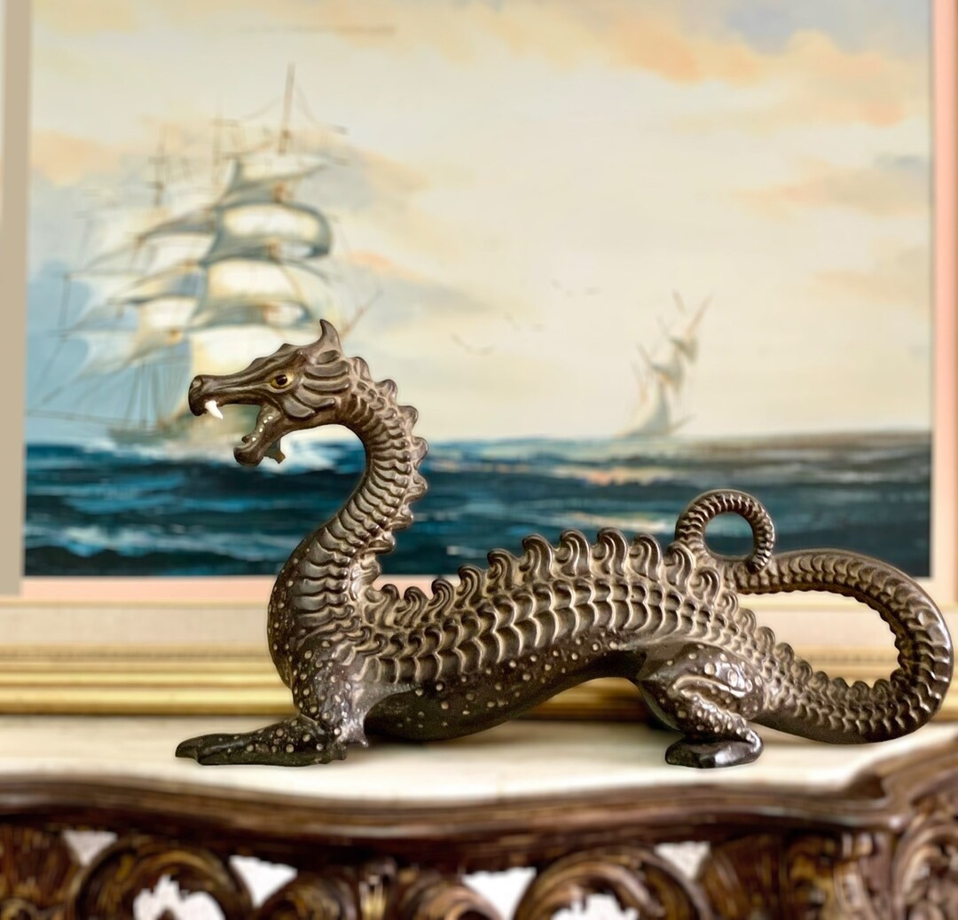 Dragon Large Statue Hand Made Pottery by Freeman Mcfarlin Rare Vintage ...