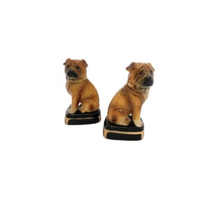 Dog Statue Pair Takahashi Shar Pei Figurine Vintage Collectible Decor ...