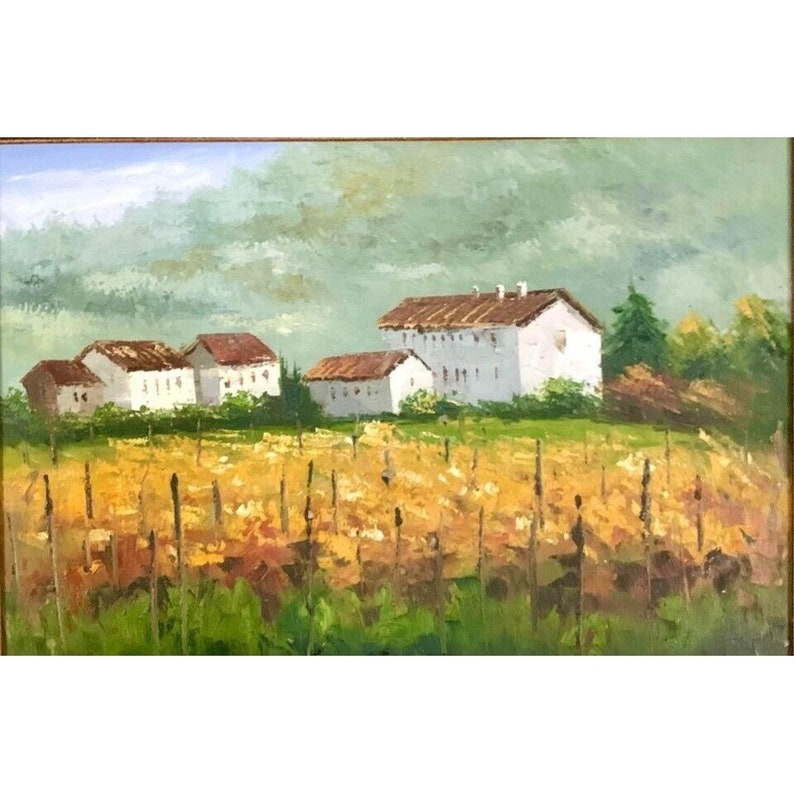 Painting White Farm House Landscape Large Oil on Canvas Art - Etsy