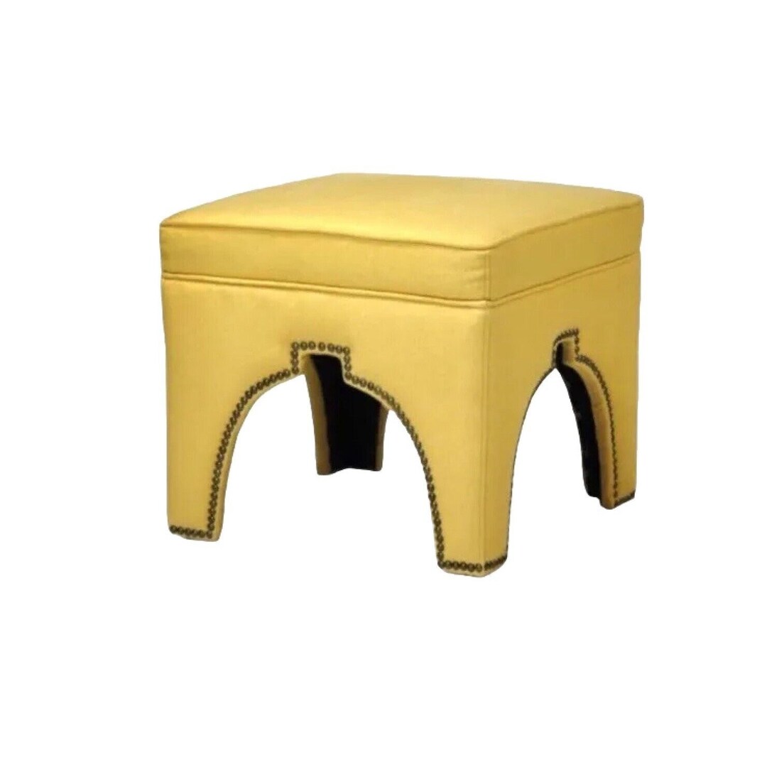 Ottoman Moroccan Cut With Brass Nailhead Trim Designer Furniture Decor ...