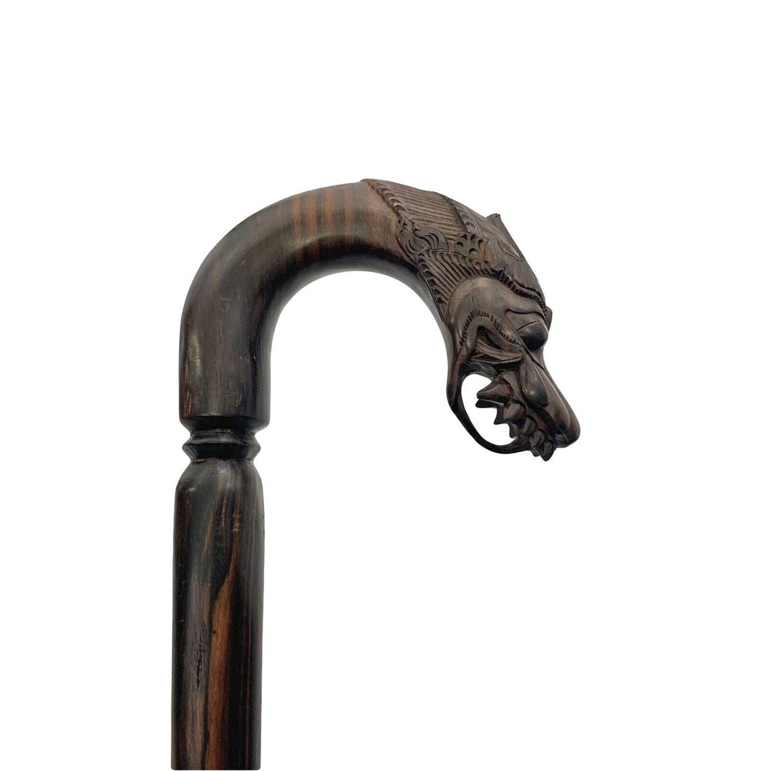 Dragon Head Carved Wood Cane Old Vintage Walking Stick Collectible ...