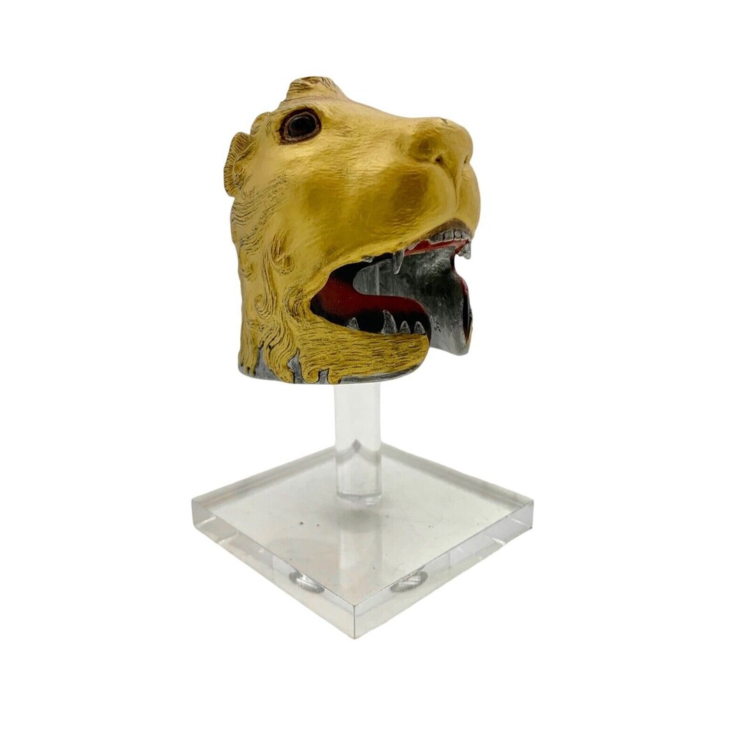 Small Helmet Shape Lion Head on Acrylic Base Italian Style Vintage ...