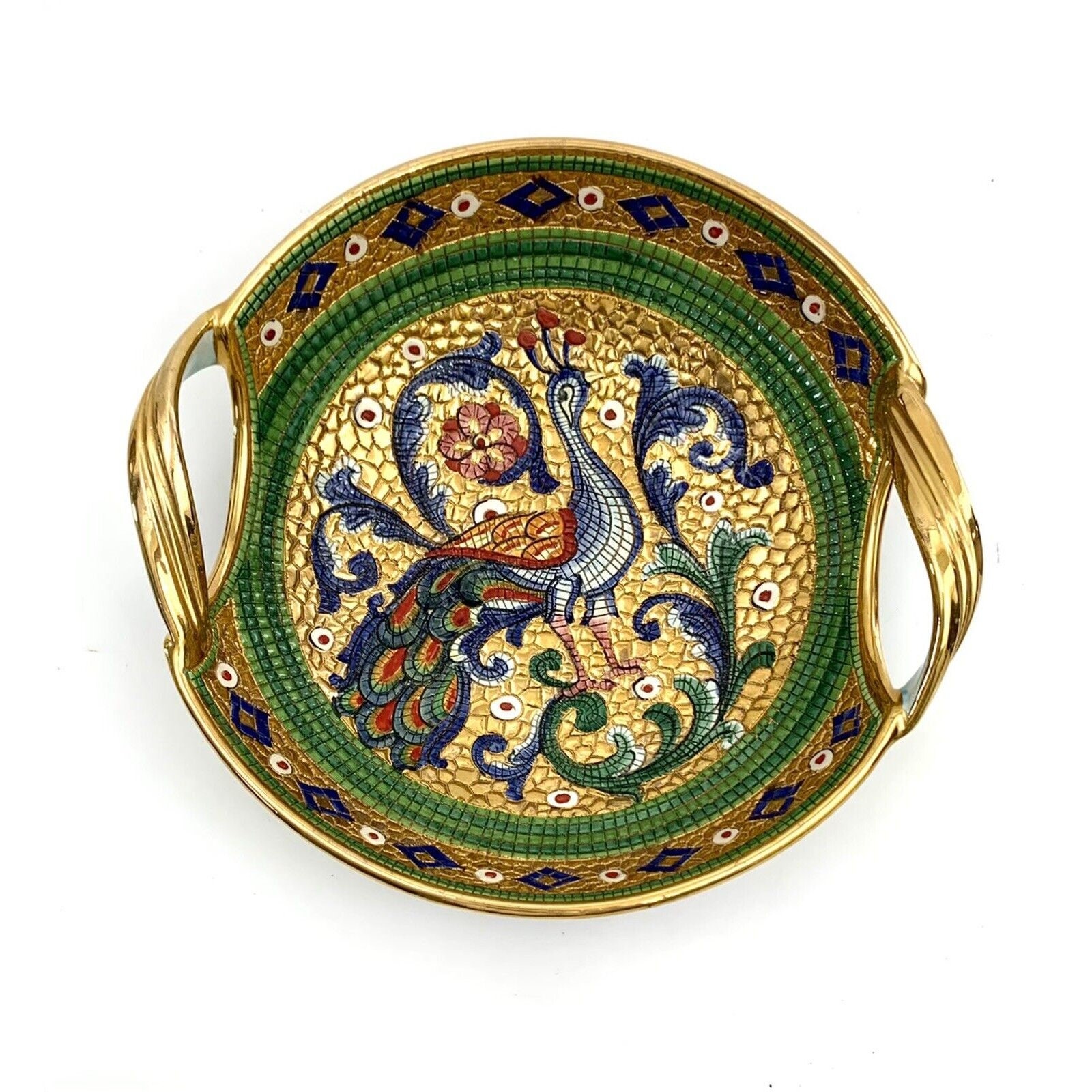 Tray Rare Italian Deruta Pottery Mosaic Style Vintage - Etsy