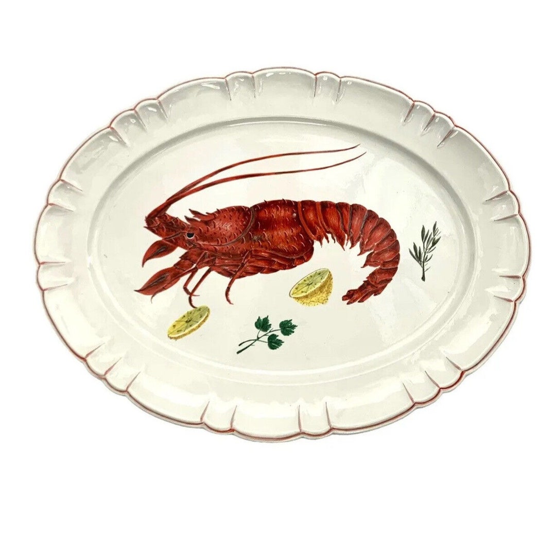 Tray Lobster Large Vintage Seafood Serving Dish Made in Italy Home ...