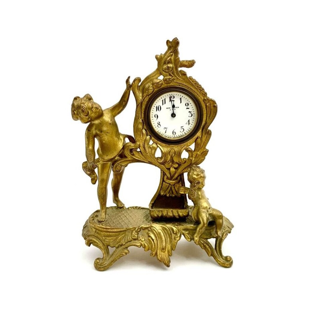 Clock Old Vintage Victorian Style Brass With Cherub Design Decor - Etsy