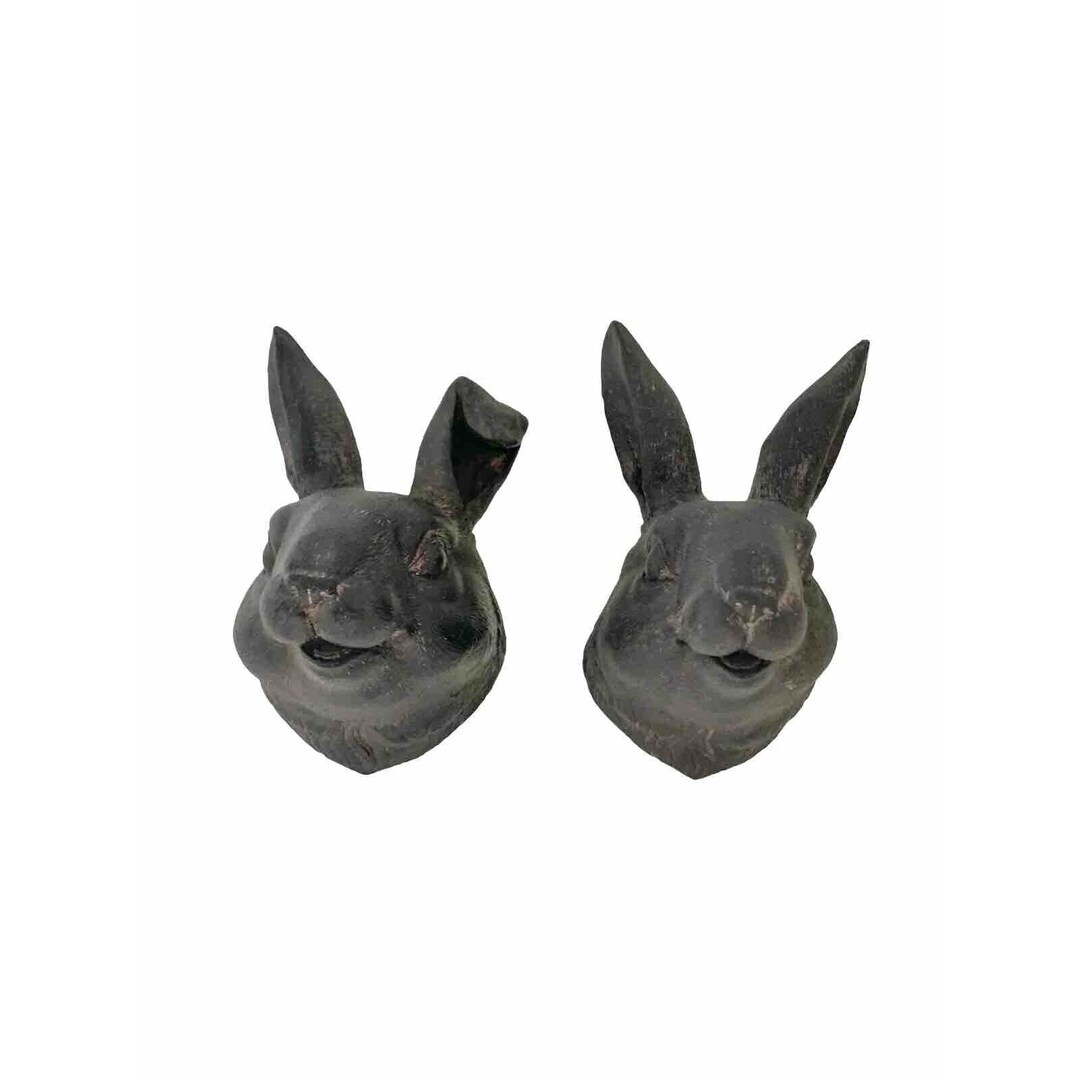Bunny Head Wall Mount Pair Rabbit Figurine Frontgate Brand Spring ...