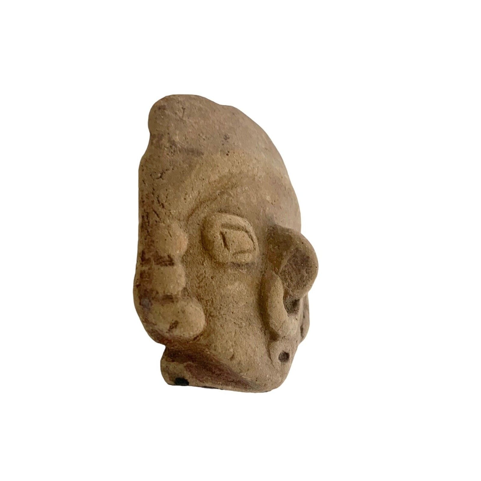 Antique Artifact Pre-columbian Head Fragment on Golden Acrylic Base ...