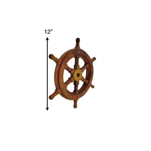 Ship Wheel Wood and Brass Vintage Nautical Decor - Etsy