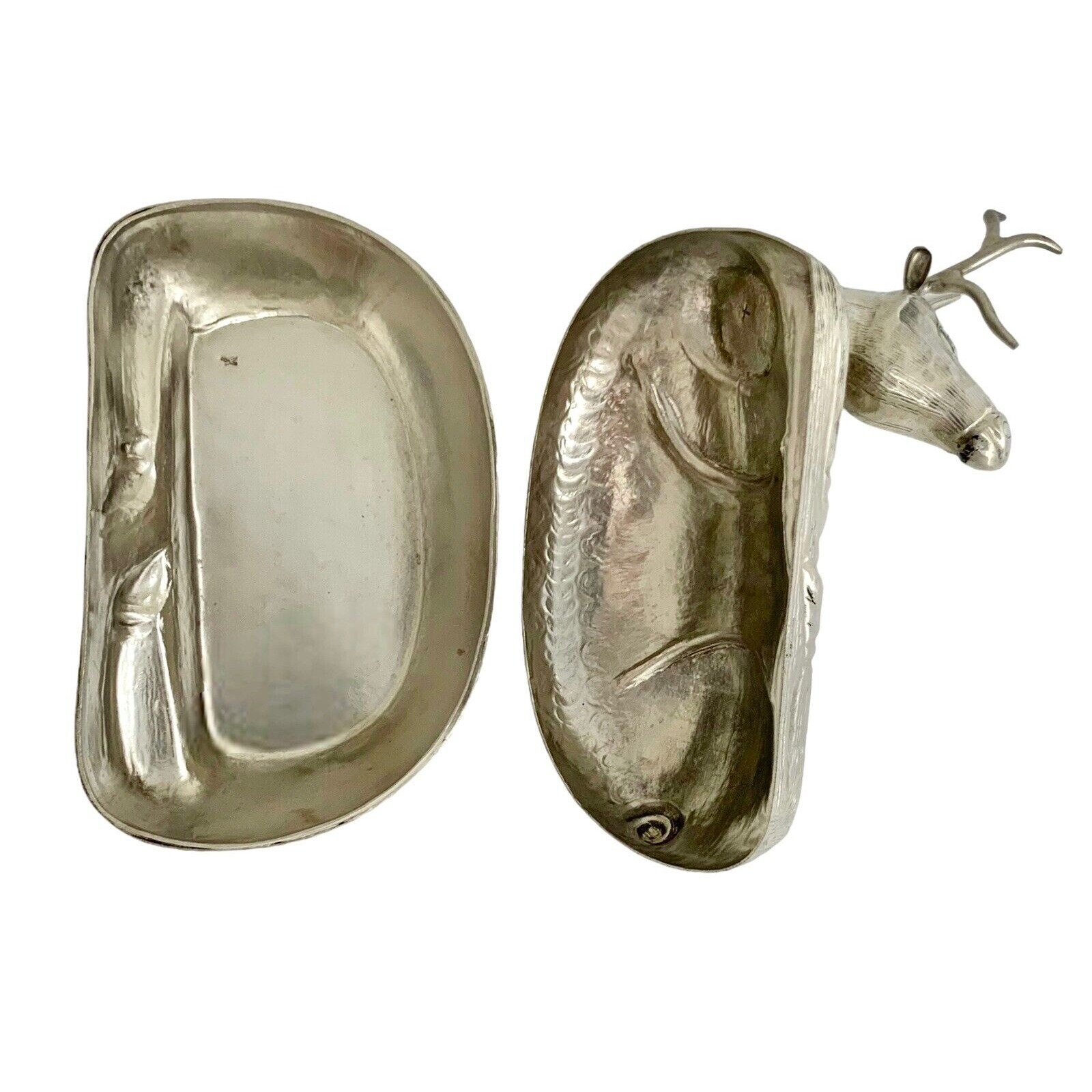 Deer Shape Box Metal Reindeer Lidded Contianer Unique Vintage Decor ...